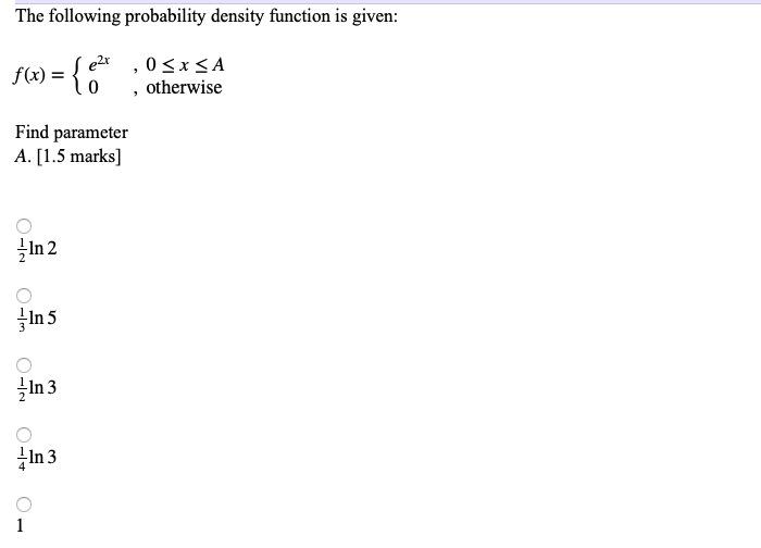 Solved The following probability density function is given: | Chegg.com