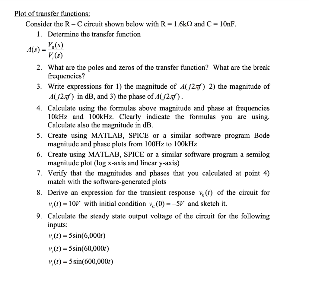 Solved Consider the R−C circuit shown below with R=1.6kΩ and | Chegg.com