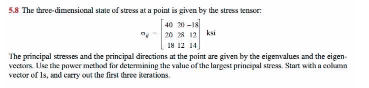 Solved 5.8 The three-dimensional state of stress at a point | Chegg.com