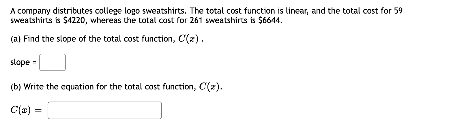 Solved A company distributes college logo sweatshirts. The | Chegg.com