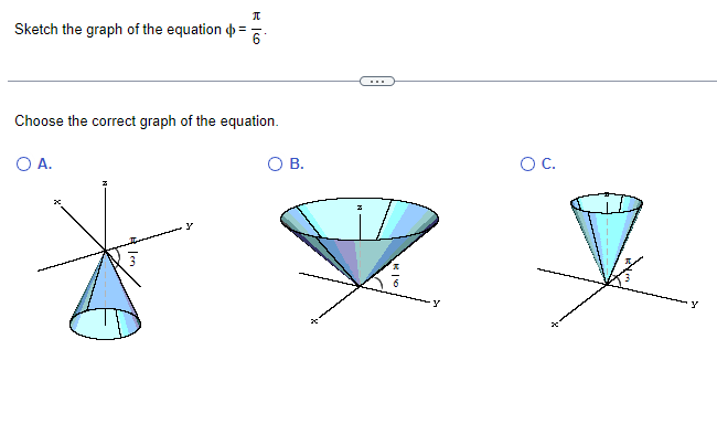 Solved Sketch the graph of the equation ϕ=6π. Choose the | Chegg.com