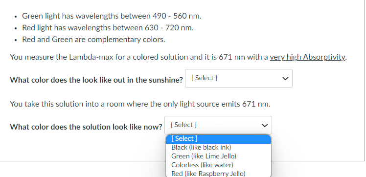 Solved - Green light has wavelengths between 490−560 nm. - | Chegg.com