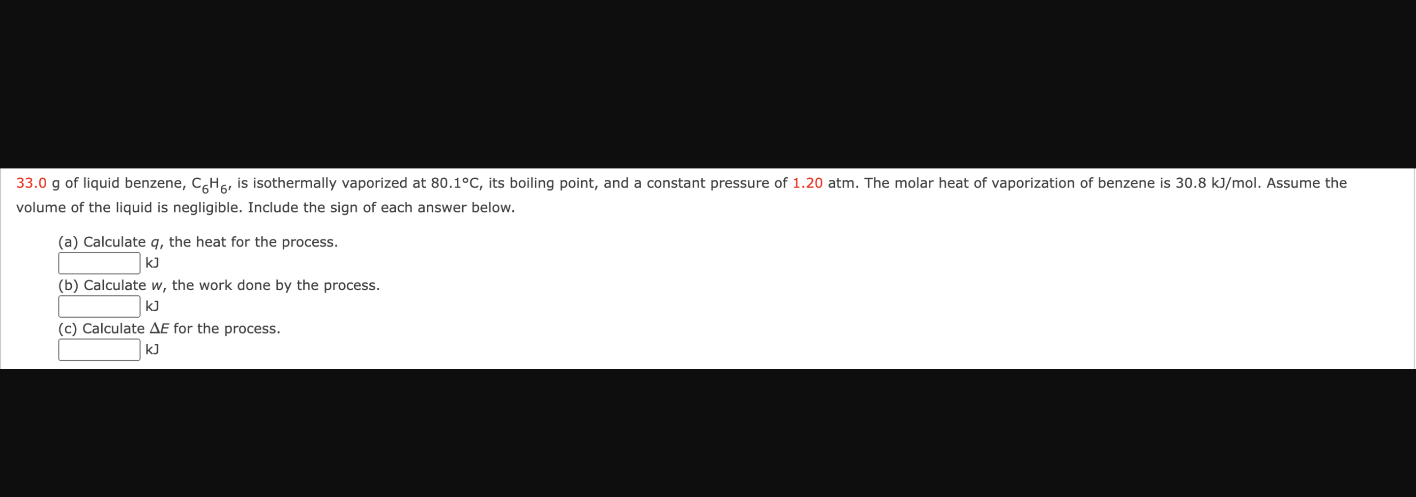 Solved volume of the liquid is negligible. Include the sign | Chegg.com