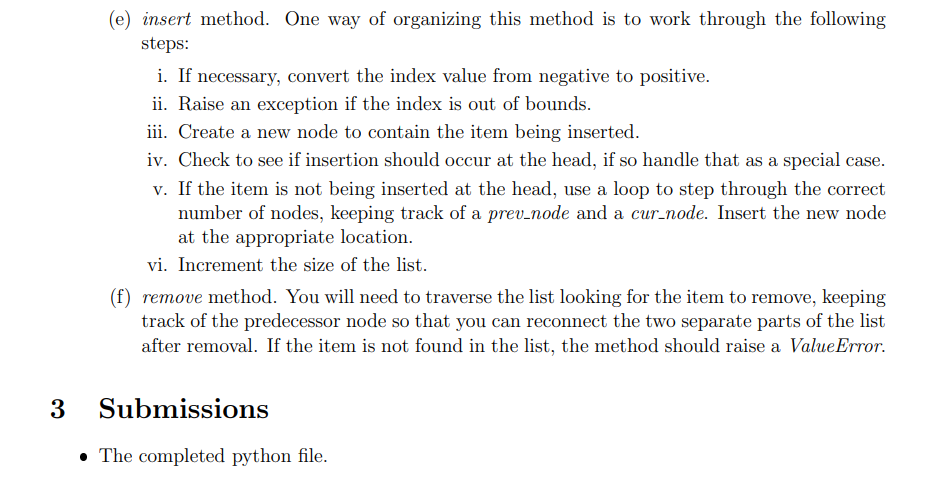 Solved class SinglyLinkedList(object): """ Singly-linked | Chegg.com