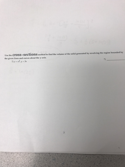 Solved Use the cross-sections method find the volume of the | Chegg.com