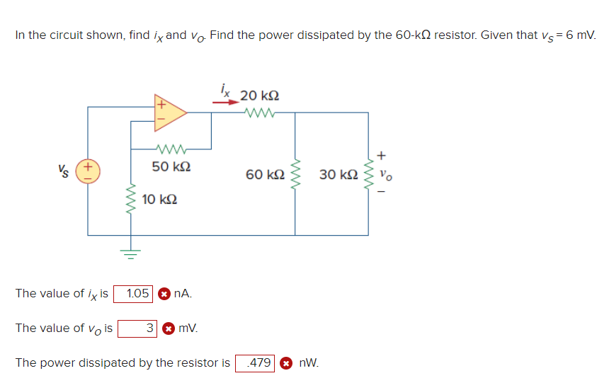 Solved In the circuit shown, find iX and vO. Find the power | Chegg.com