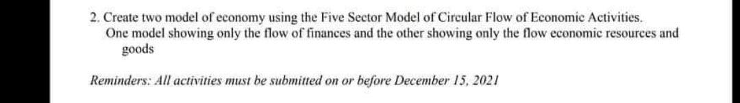 Solved 2. Create two model of economy using the Five Sector | Chegg.com