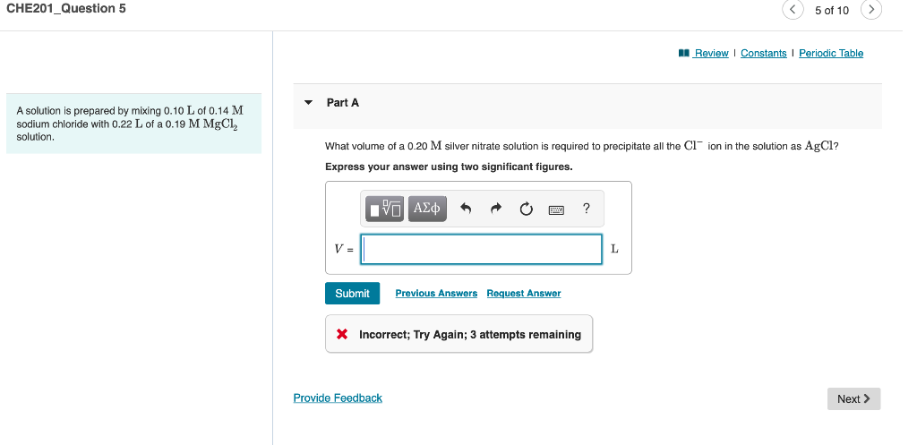 Solved CHE201_Question 5