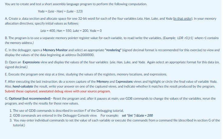 Solved You are to create and test a short assembly language | Chegg.com