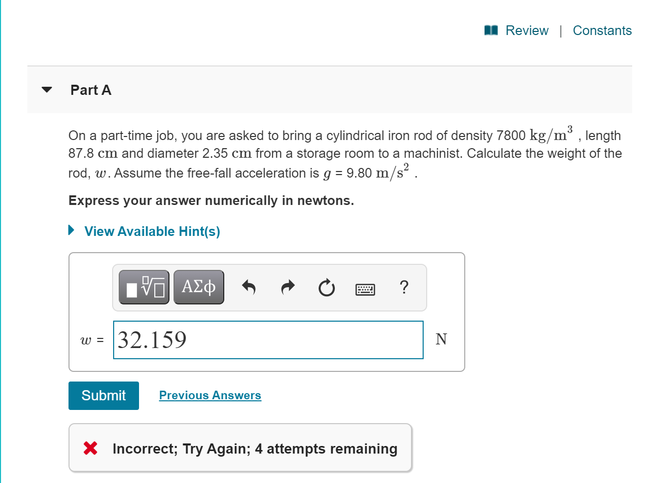 Solved 1 Review | Constants Part A On a part-time job, you | Chegg.com Solved 1 Review | Constants Part A On a part-time job, you | Chegg.com