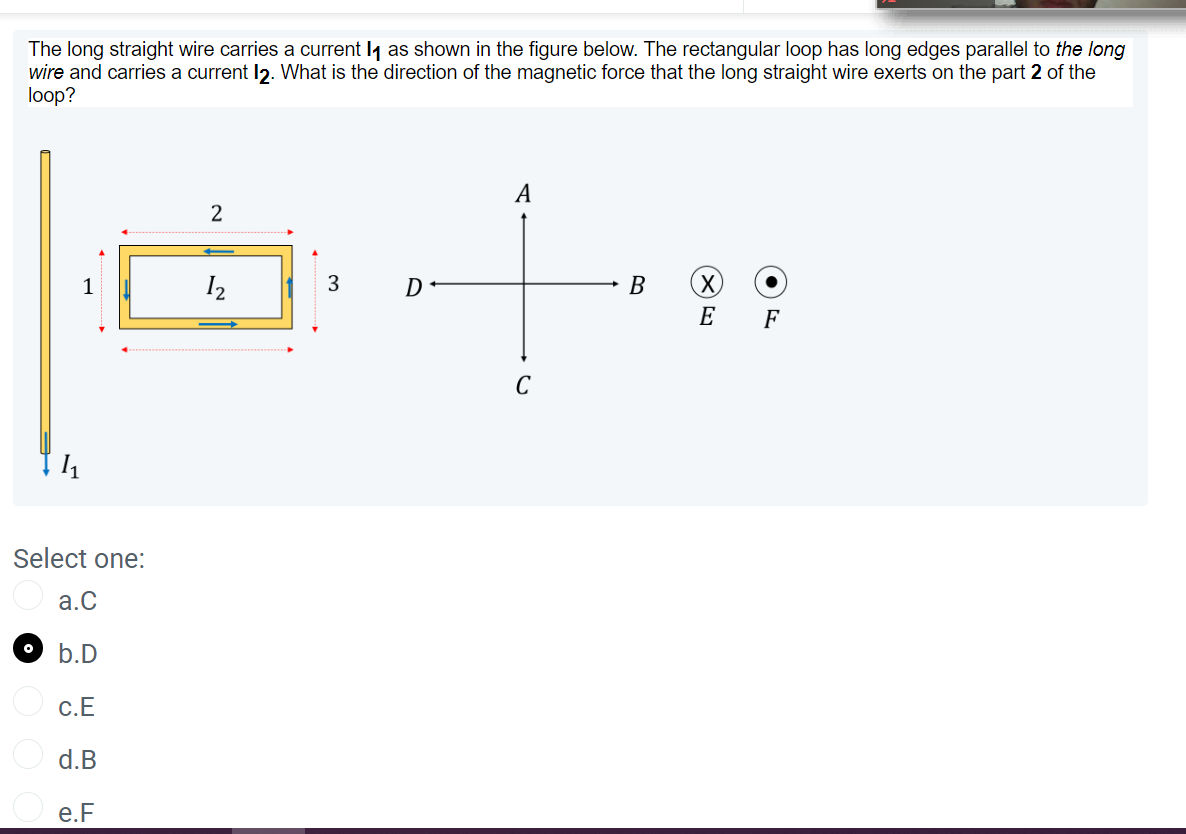 Solved The long straight wire carries a current l1 as shown | Chegg.com