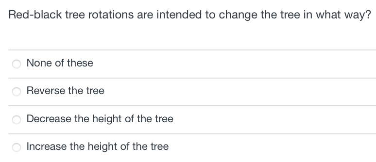 Solved Red-black tree rotations are intended to change the | Chegg.com