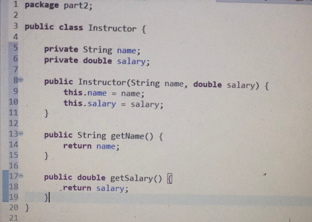 Solved 1 package part2; 2 3 public class Course { 4 5 | Chegg.com