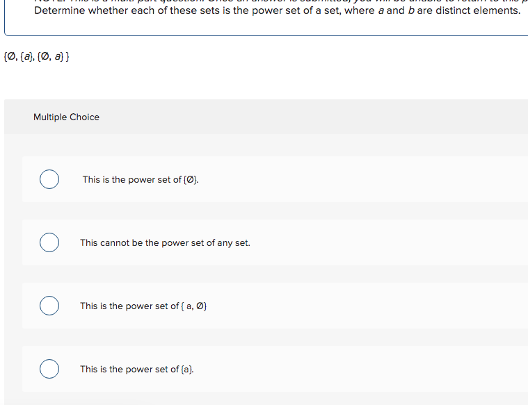 Solved Determine whether each of these sets is the power set | Chegg.com