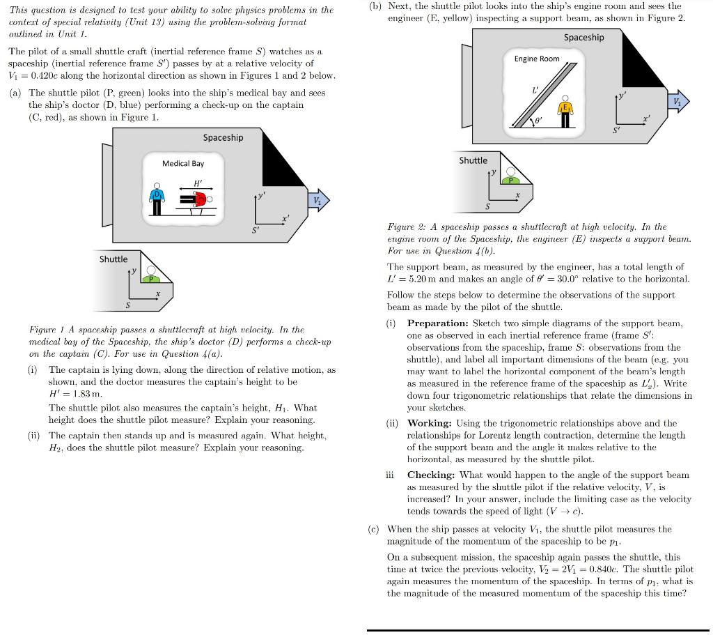 Solved The pilot of a small shuttle craft (inertial | Chegg.com