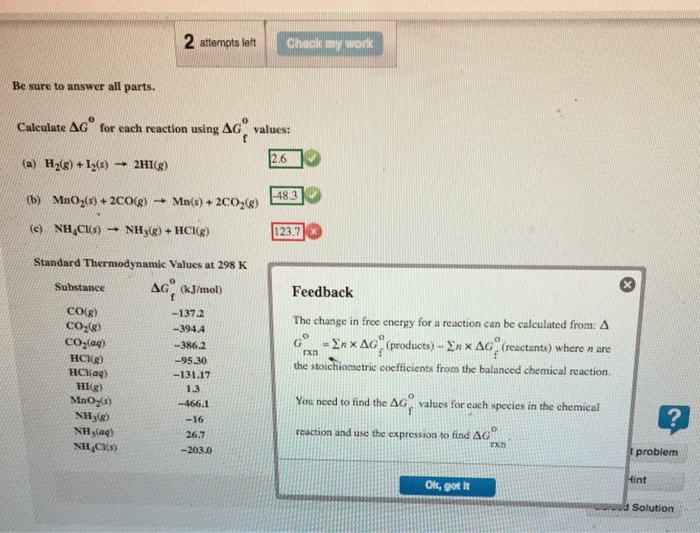 Solved 2 attempts left Chack nny work Be sure to answer all | Chegg.com