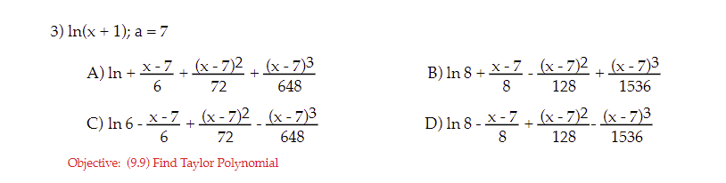 Solved 1 ;a= 1 X +7 A)1 x-1. (x - 1)2 (x - 1)3 6 36 216 1296 | Chegg.com