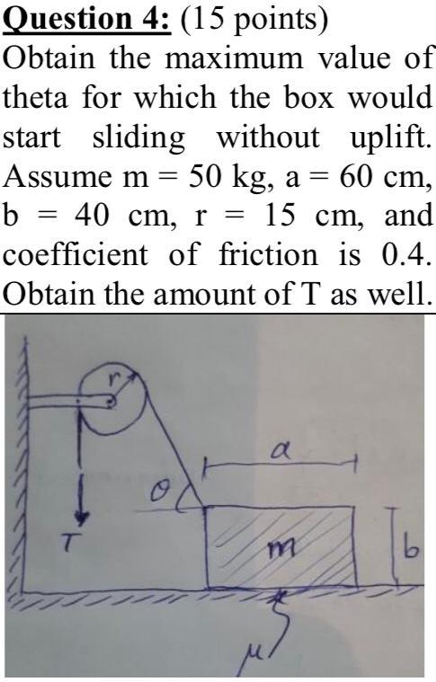 Solved Question 4: (15 points) Obtain the maximum value of | Chegg.com