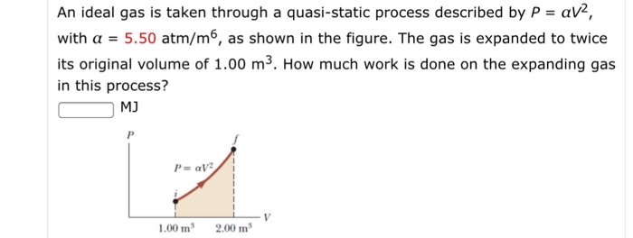 Solved An ideal gas is taken through a quasi-static process | Chegg.com