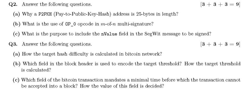 Solved Q2. Answer the following questions. [3+3+3=9] (a) Why | Chegg.com