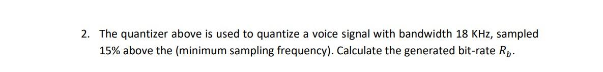 Solved The quantizer above is used to quantize a voice | Chegg.com