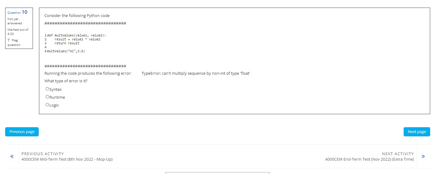 Solved Consider the following Python code 2345 multvalues | Chegg.com