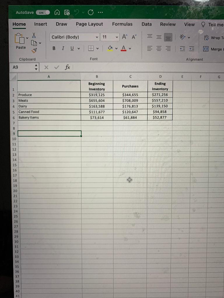 Solved I need to help to complete this excel spread sheet, | Chegg.com
