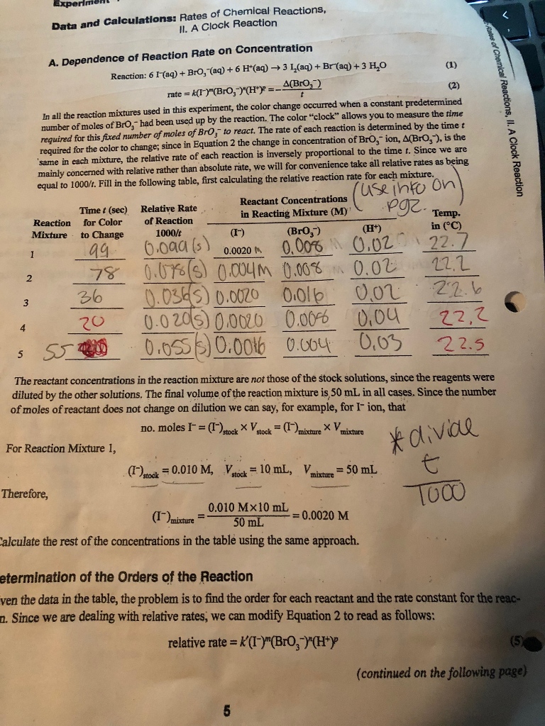 Solved need to determine the relative rate constant e | Chegg.com
