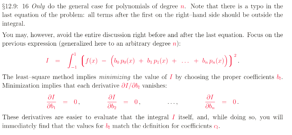 Solved 16. Prove the least squares approximation property of | Chegg.com