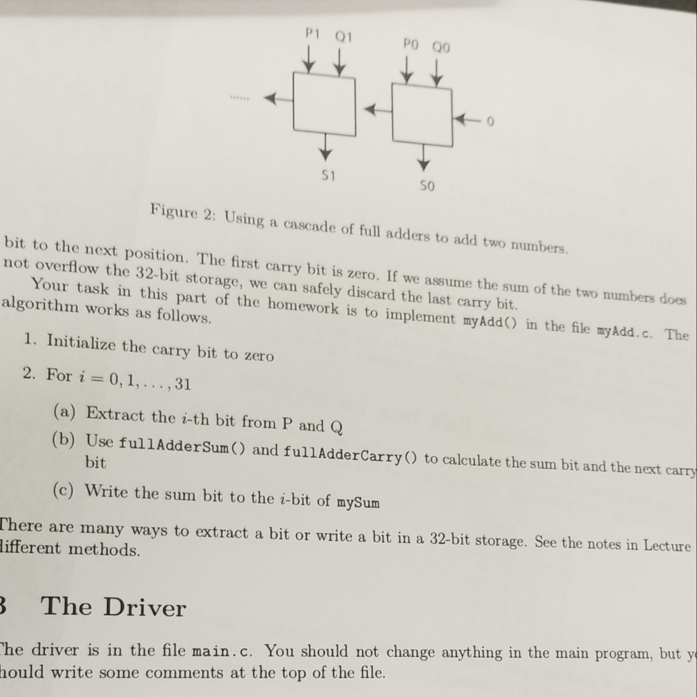Solved W The assignment is to use bitwise operations to add | Chegg.com