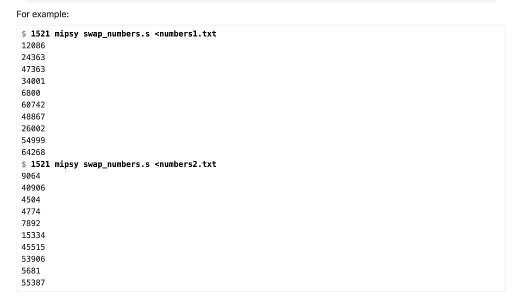 Solved EXERCISE — INDIVIDUAL: MIPS Swapping the files for | Chegg.com