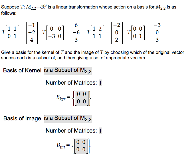 Solved Suppose T: M2.2 R5 is a linear transformation whose | Chegg.com