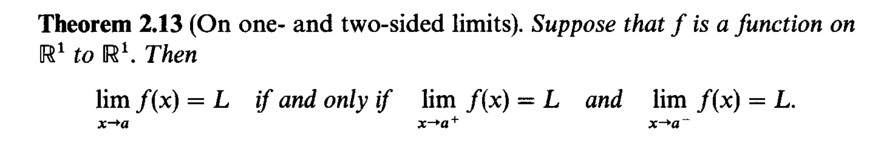 Solved Theorem 2.13 (On one- and two-sided limits). Suppose | Chegg.com