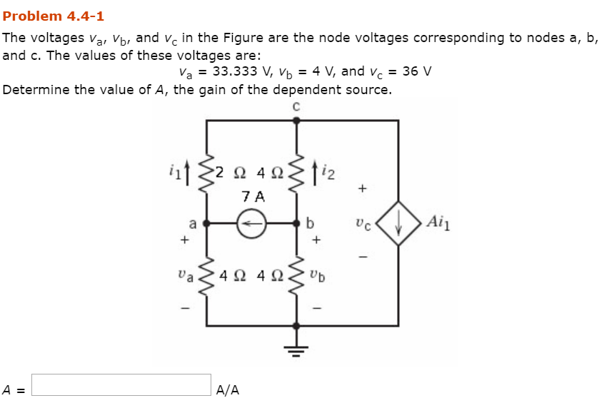 Solved Problem 4.4-1 The voltages Va, Vb, and vc in the | Chegg.com