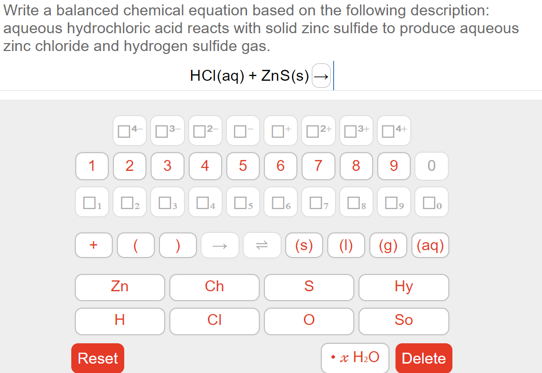 Solved Write A Balanced Chemical Equation Based On The