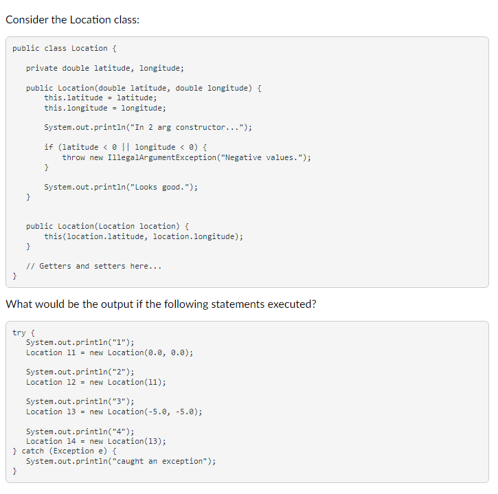 Solved Consider the Location class: public class Location \{ | Chegg.com