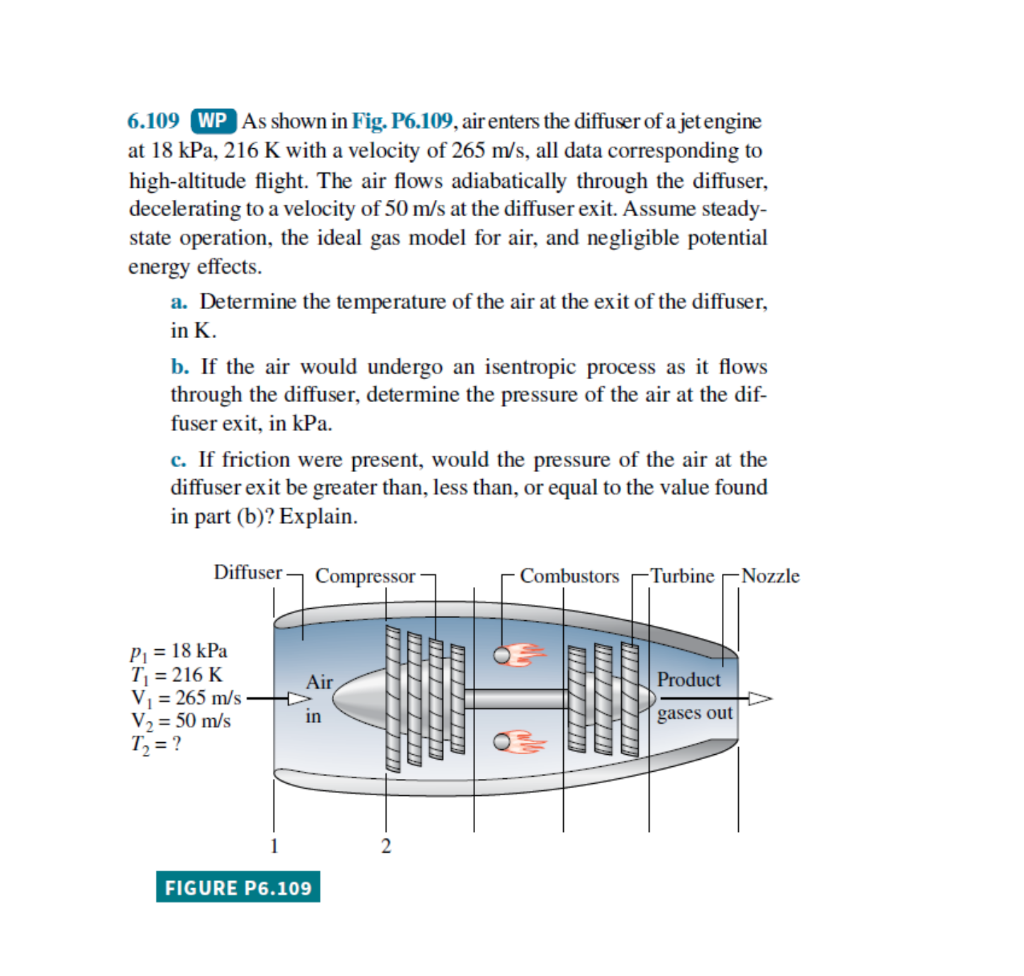 Solved 6.109 WP As shown in Fig. P6.109, air enters the | Chegg.com