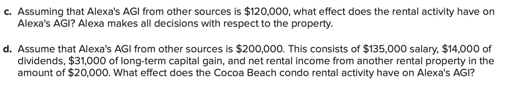 Solved Alexa owns a condominium near Cocoa Beach in Florida. | Chegg.com