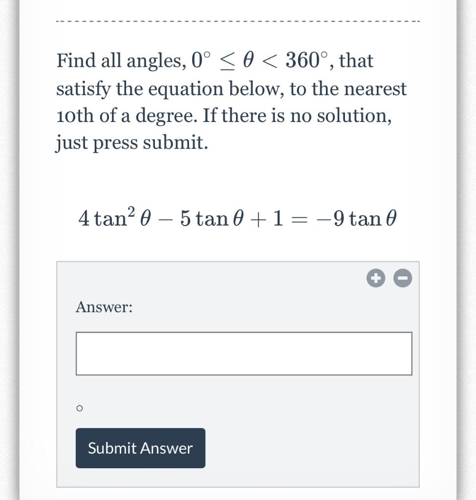 Solved Find all angles, 0∘≤θ