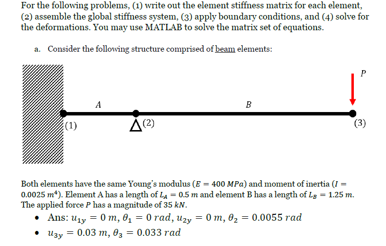Solved For the following problems, (1) write out the element | Chegg.com
