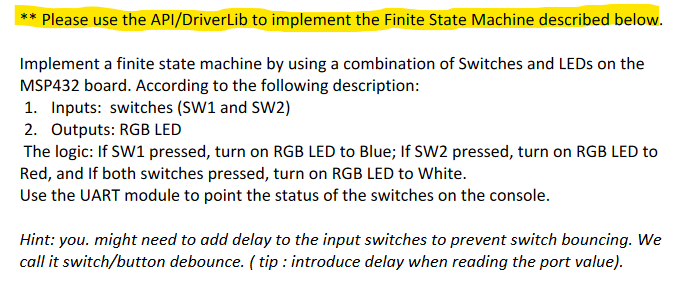 Solved Please Use The Apidriverlib To Implement The Finite 