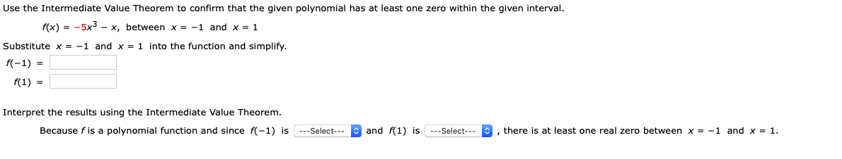 Solved Use The Intermediate Value Theorem To Confirm That 
