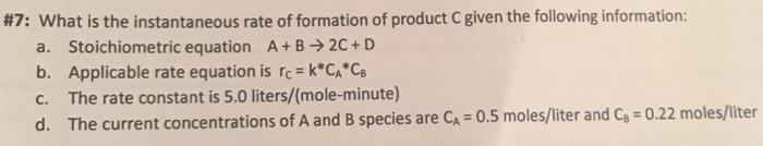 Solved What is the instantaneous rate of formation of | Chegg.com