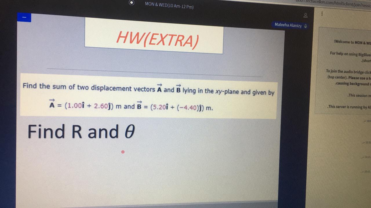 Solved MON & WED(10 Am-12 Pm) m/html5dient/join?sessic | Chegg.com