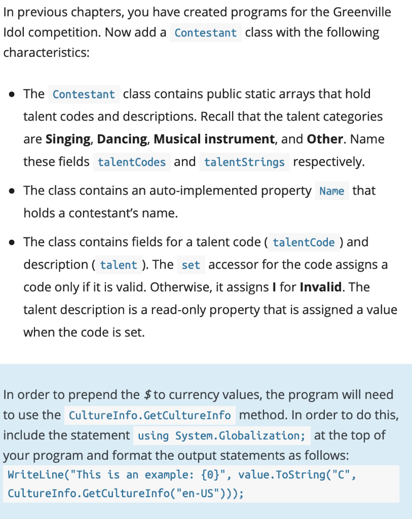 Solved C# please and thanksStarting Code : using static | Chegg.com