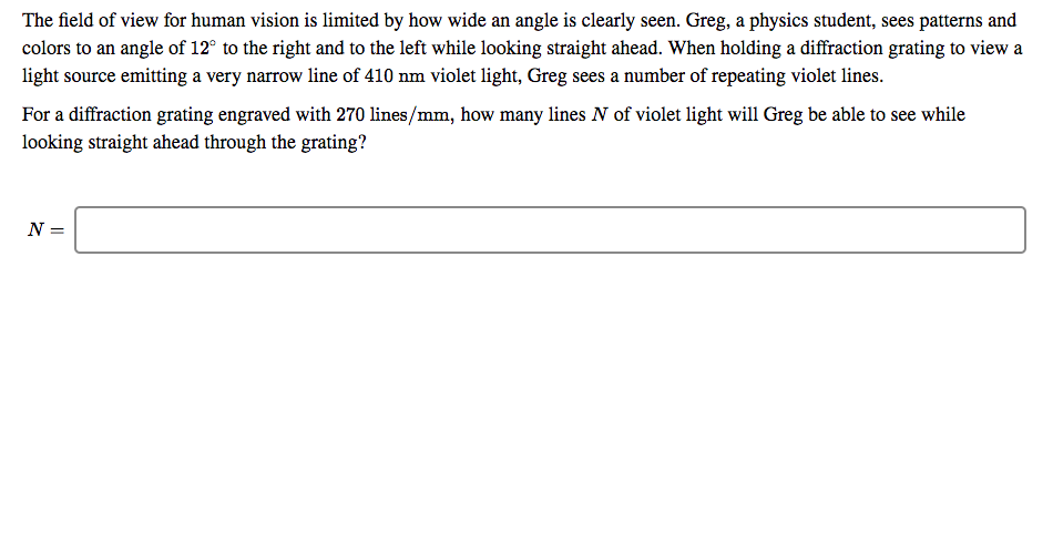 Solved The field of view for human vision is limited by how | Chegg.com
