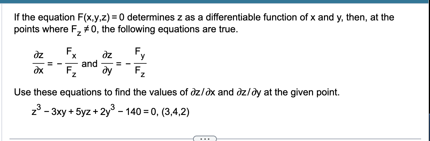 Solved If the equation F(x,y,z)=0 determines z as a | Chegg.com