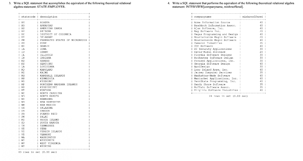3. Write a SQL statement that accomplishes the | Chegg.com