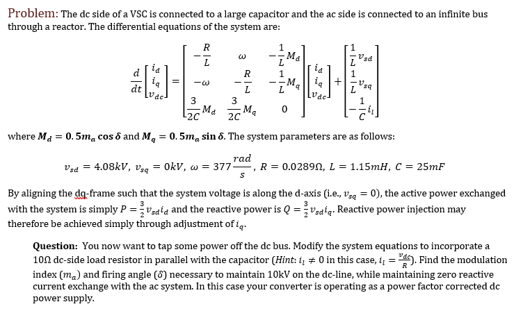 Solved I need to know m_a and firing angle for the 10kV | Chegg.com