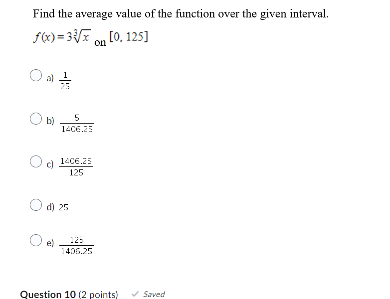 Solved Find The Average Value Of The Function Over The Given